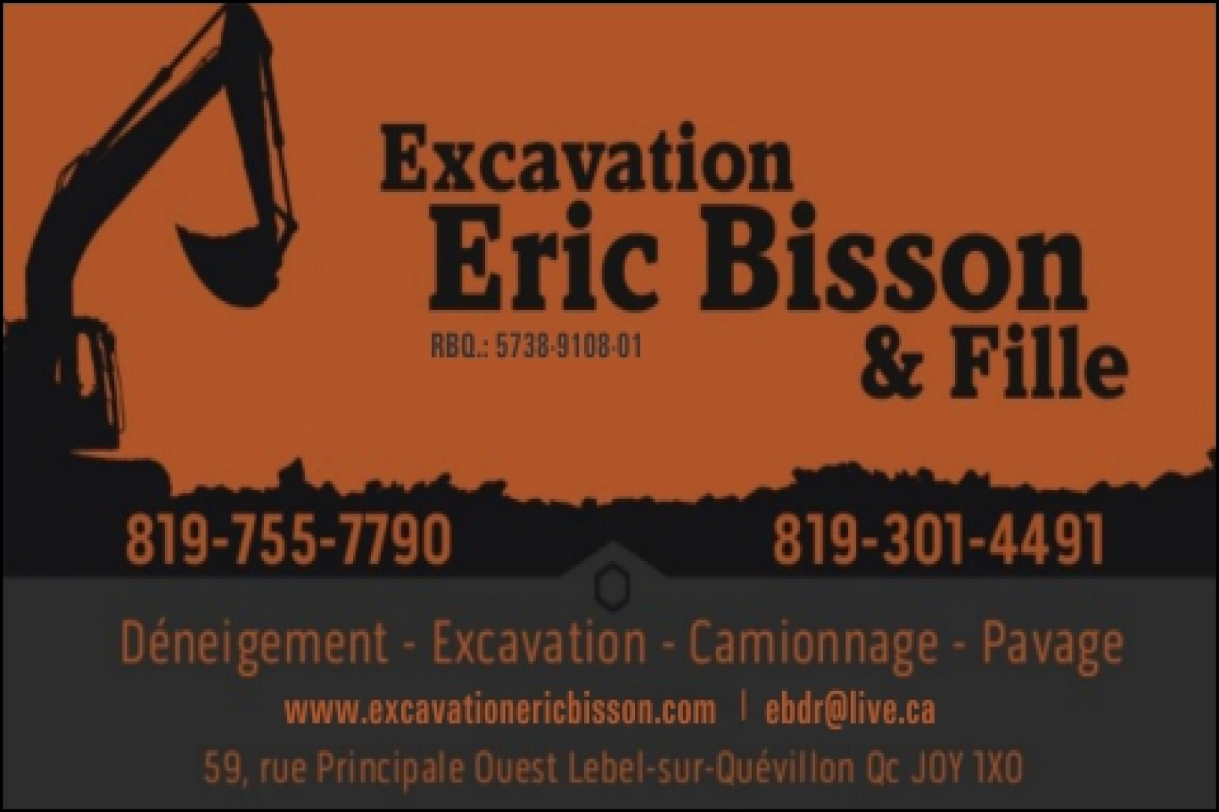 EXCAVATION ÉRIC BISSON ET FILLE - Affaires Publications