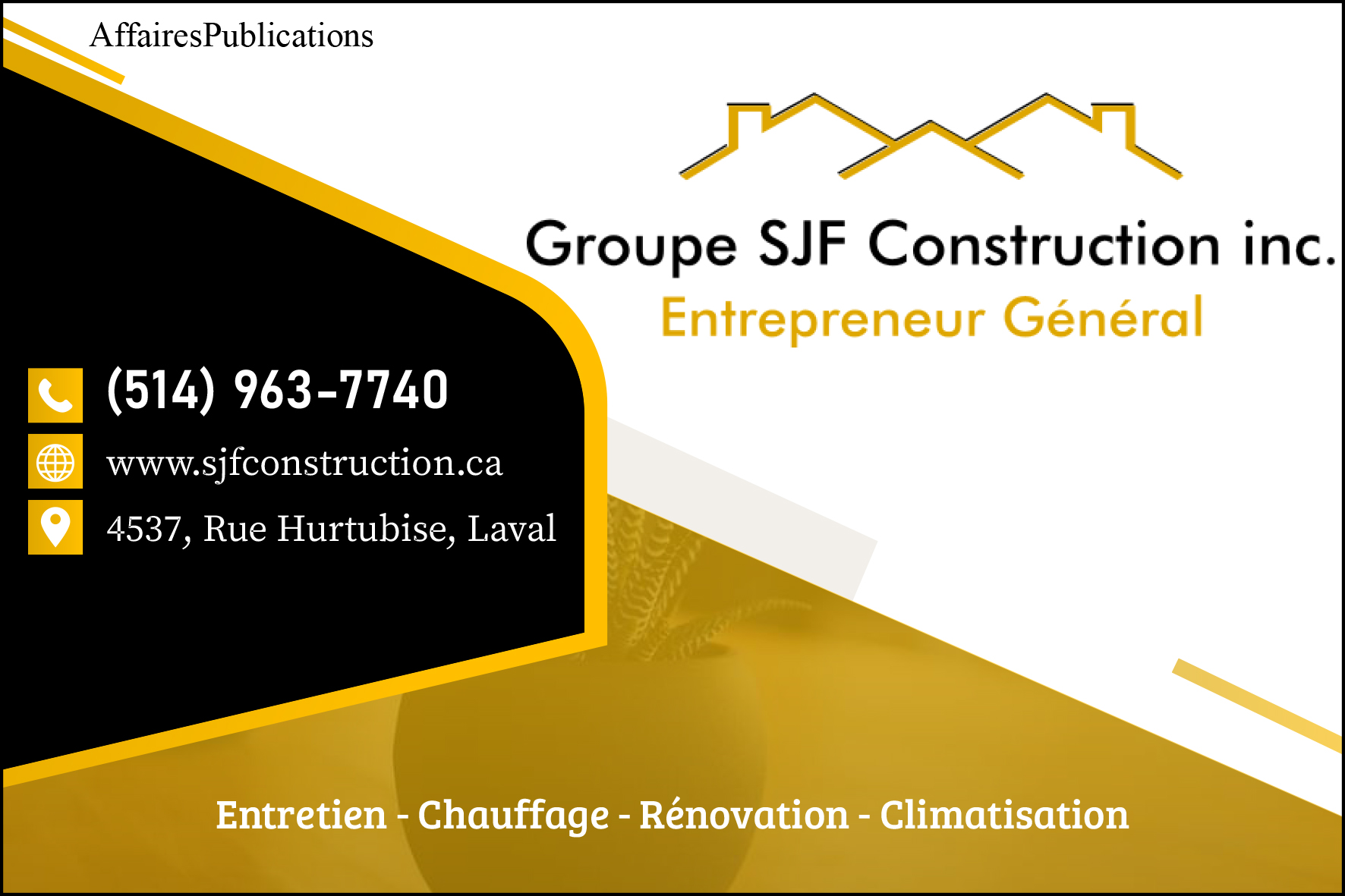 CONSTRUCTION SJF INC - Affaires Publications