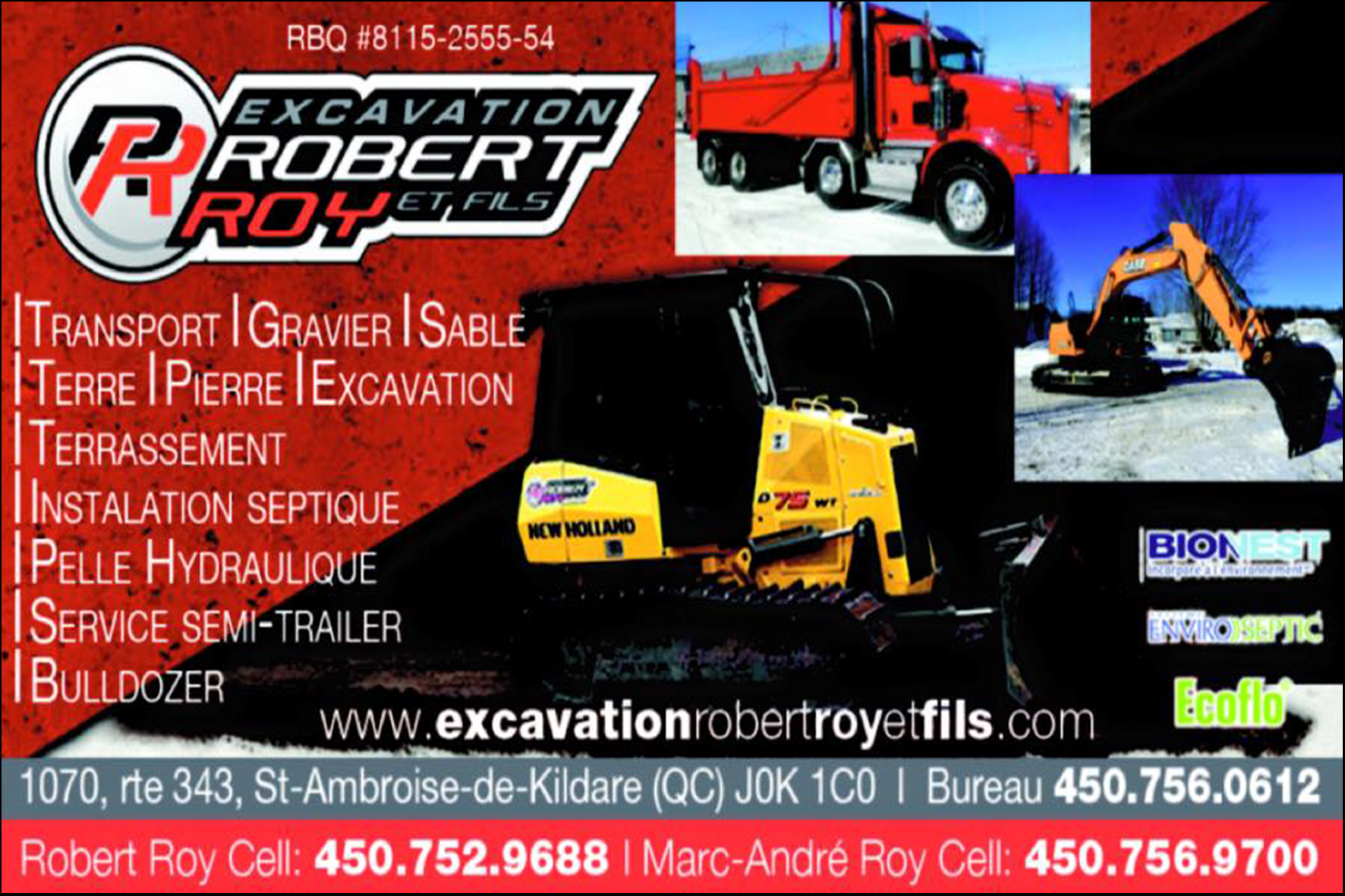 EXCAVATION ROBERT ROY & FILS - Affaires Publications