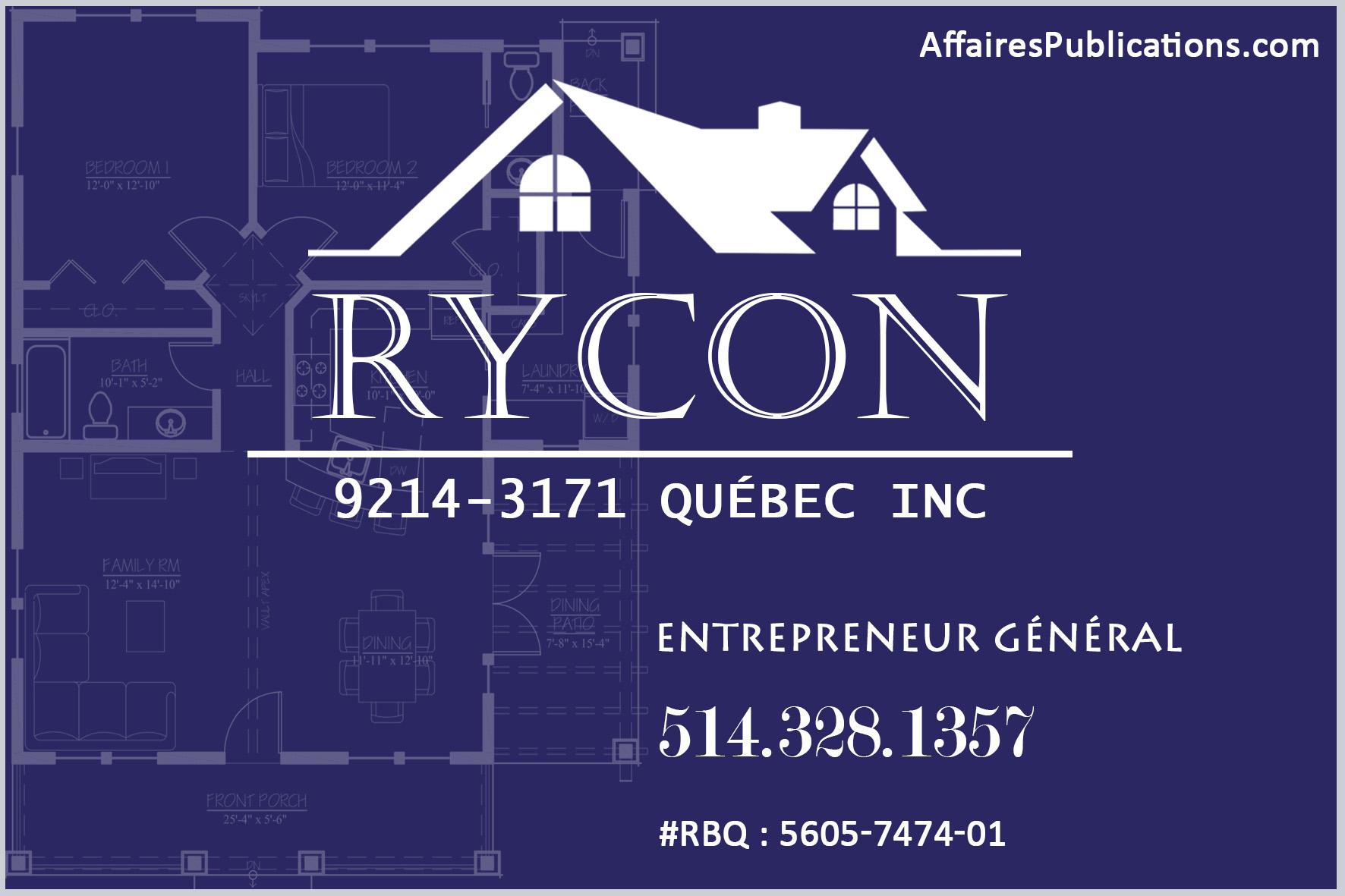 RYCON INC - Affaires Publications