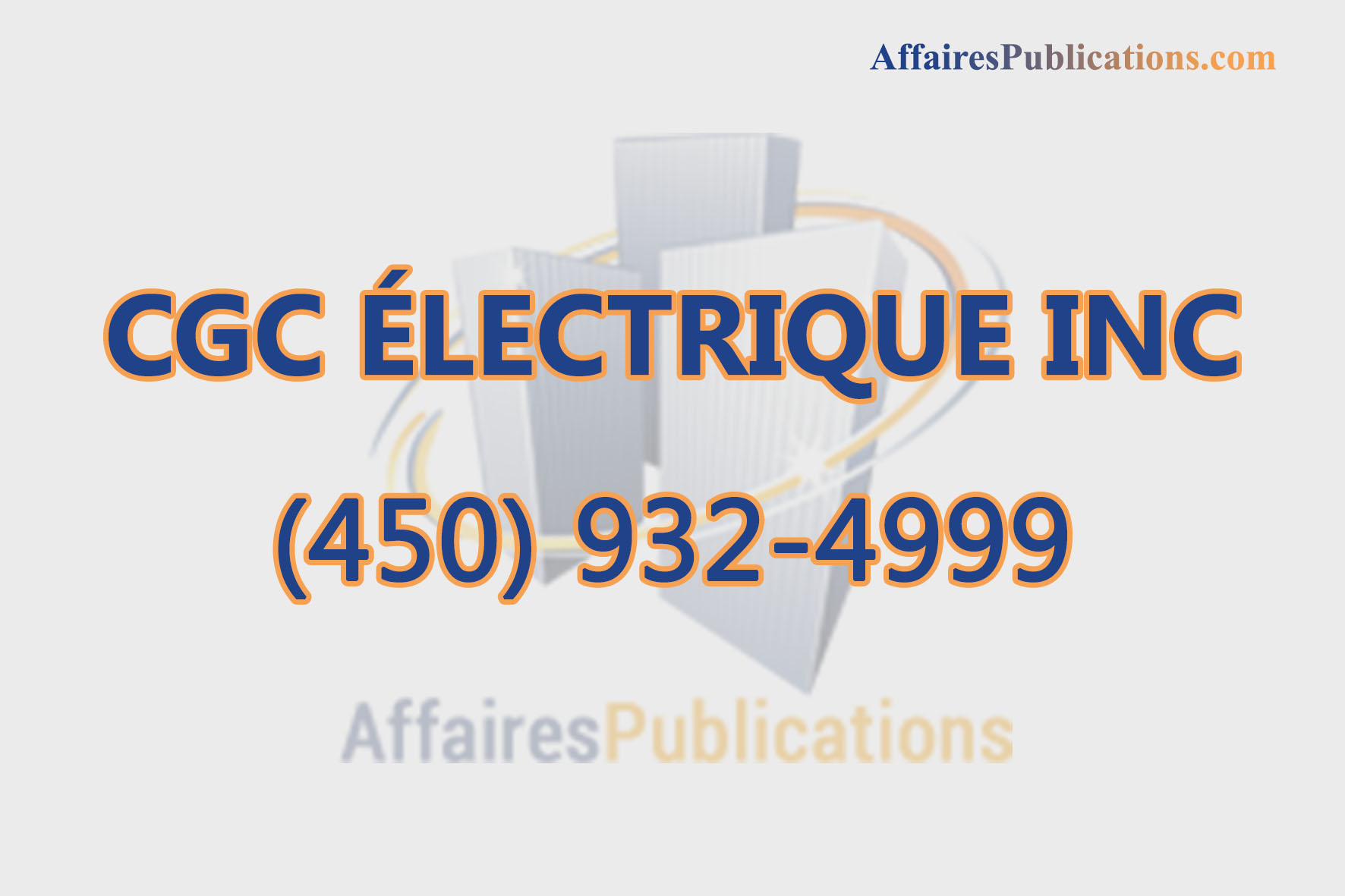 CGC ÉLECTRIQUE INC - Affaires Publications