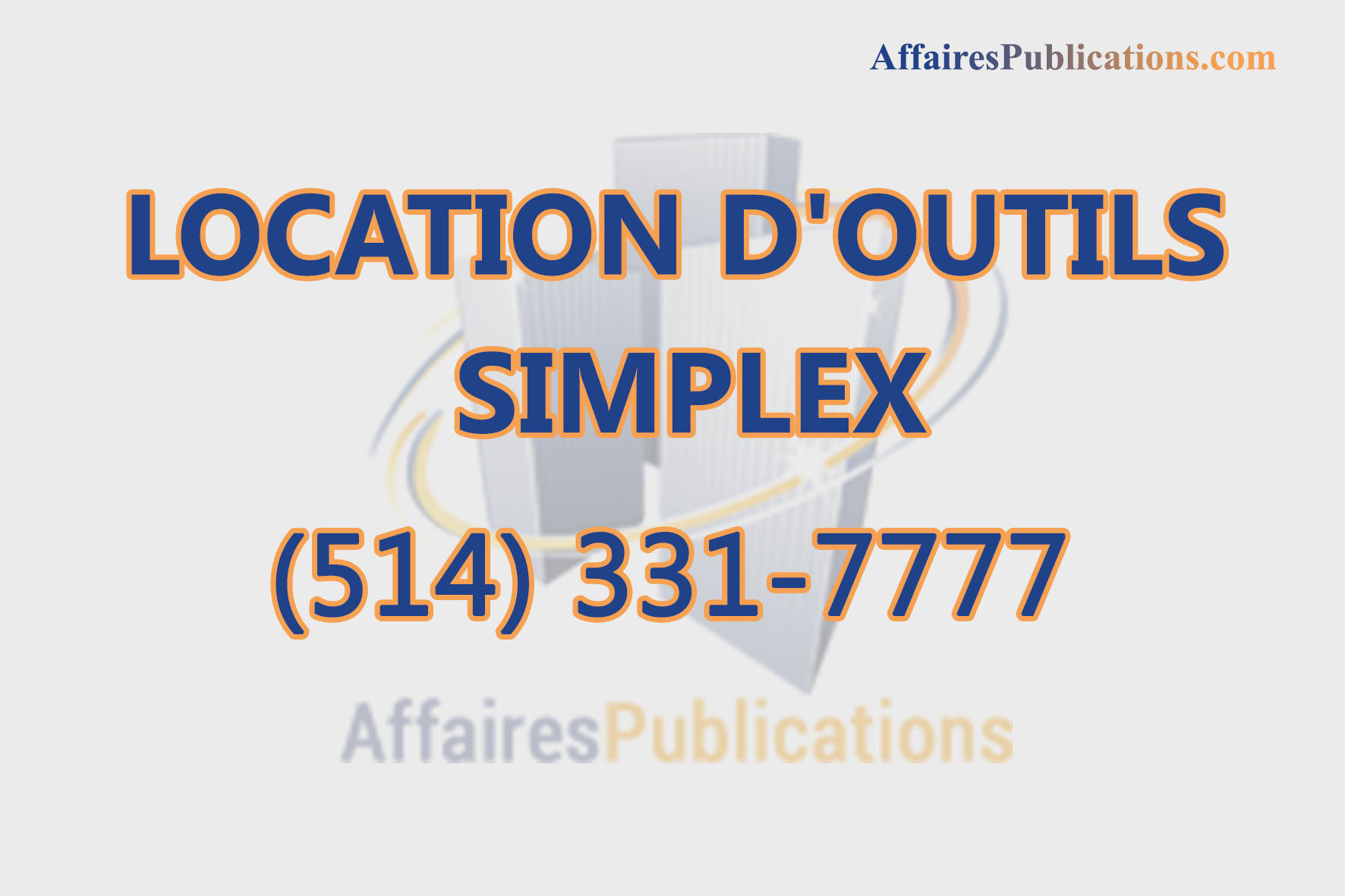 LOCATION D'OUTILS SIMPLEX - Affaires Publications