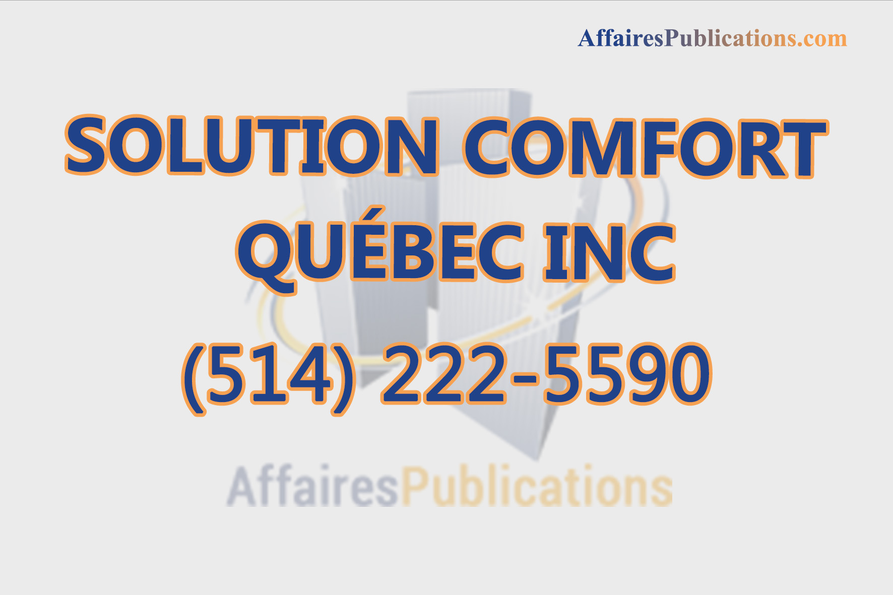 SOLUTION COMFORT QUÉBEC INC - Affaires Publications