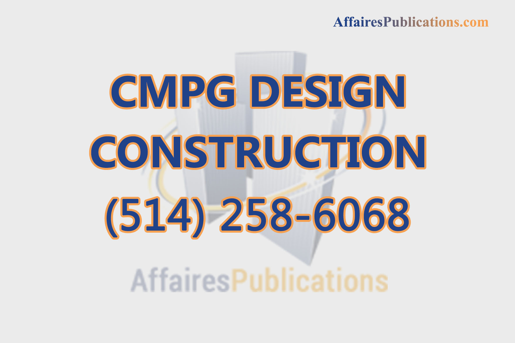 CMPG DESIGN CONSTRUCTION - Affaires Publications