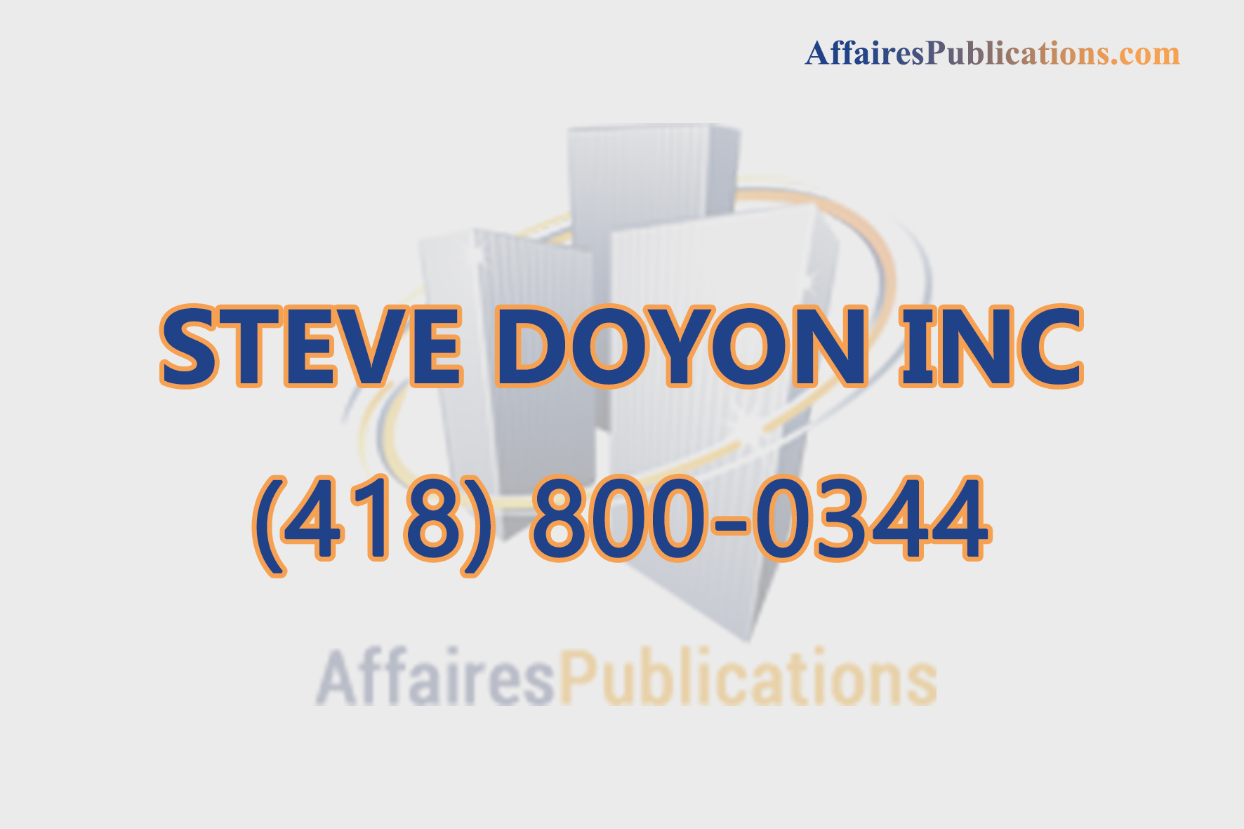 STEVE DOYON INC - Affaires Publications