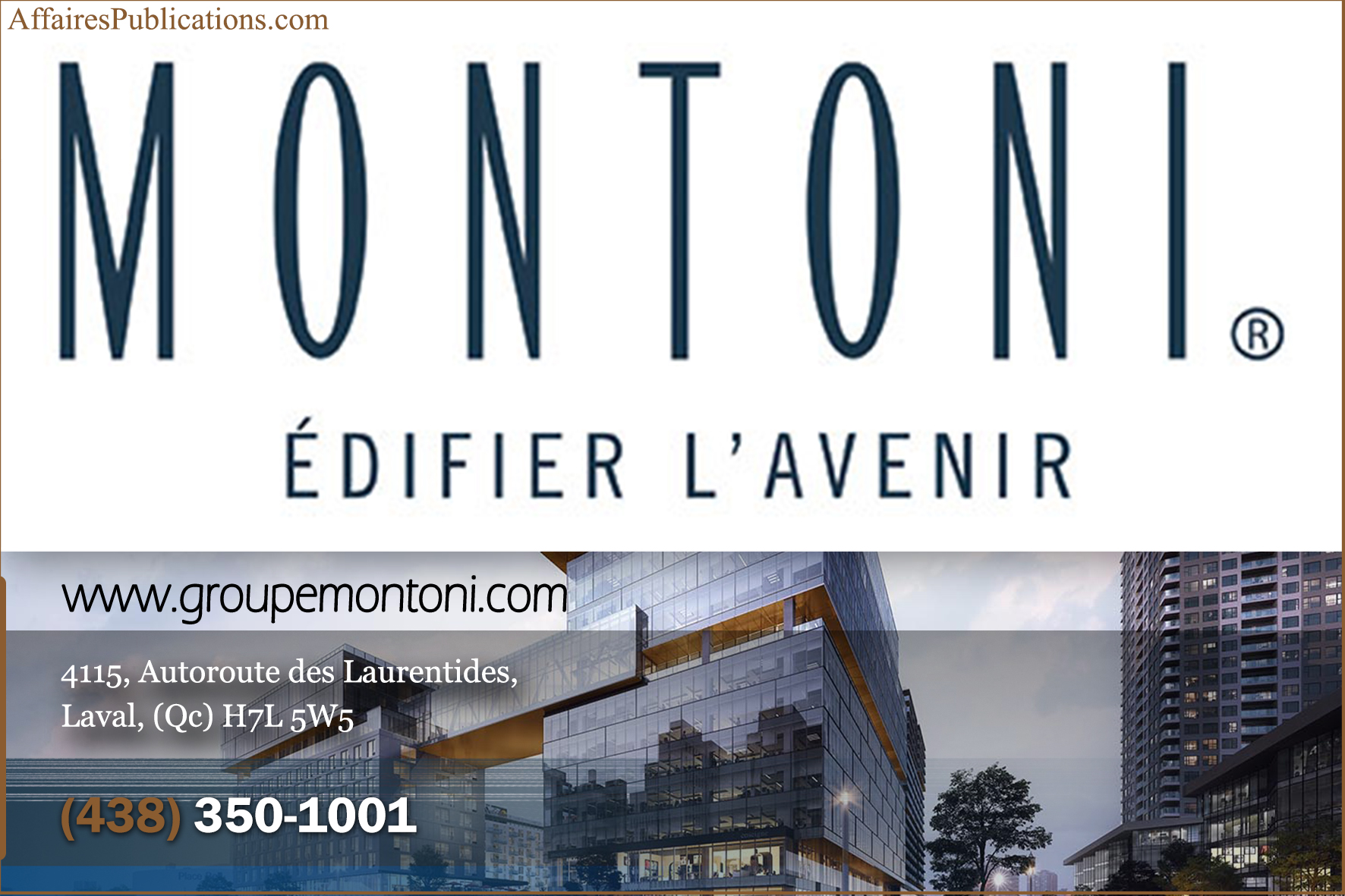 GROUPE MONTONI (1995) DIVISION CONSTRUCTION - Affaires Publications