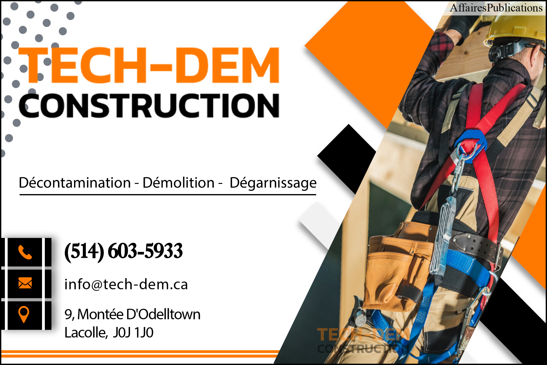 CONSTRUCTION TECH-DEM INC - Affaires Publications