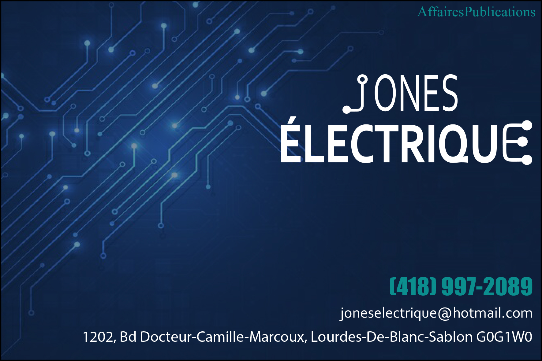 JONES ÉLECTRIQUE INC - Affaires Publications