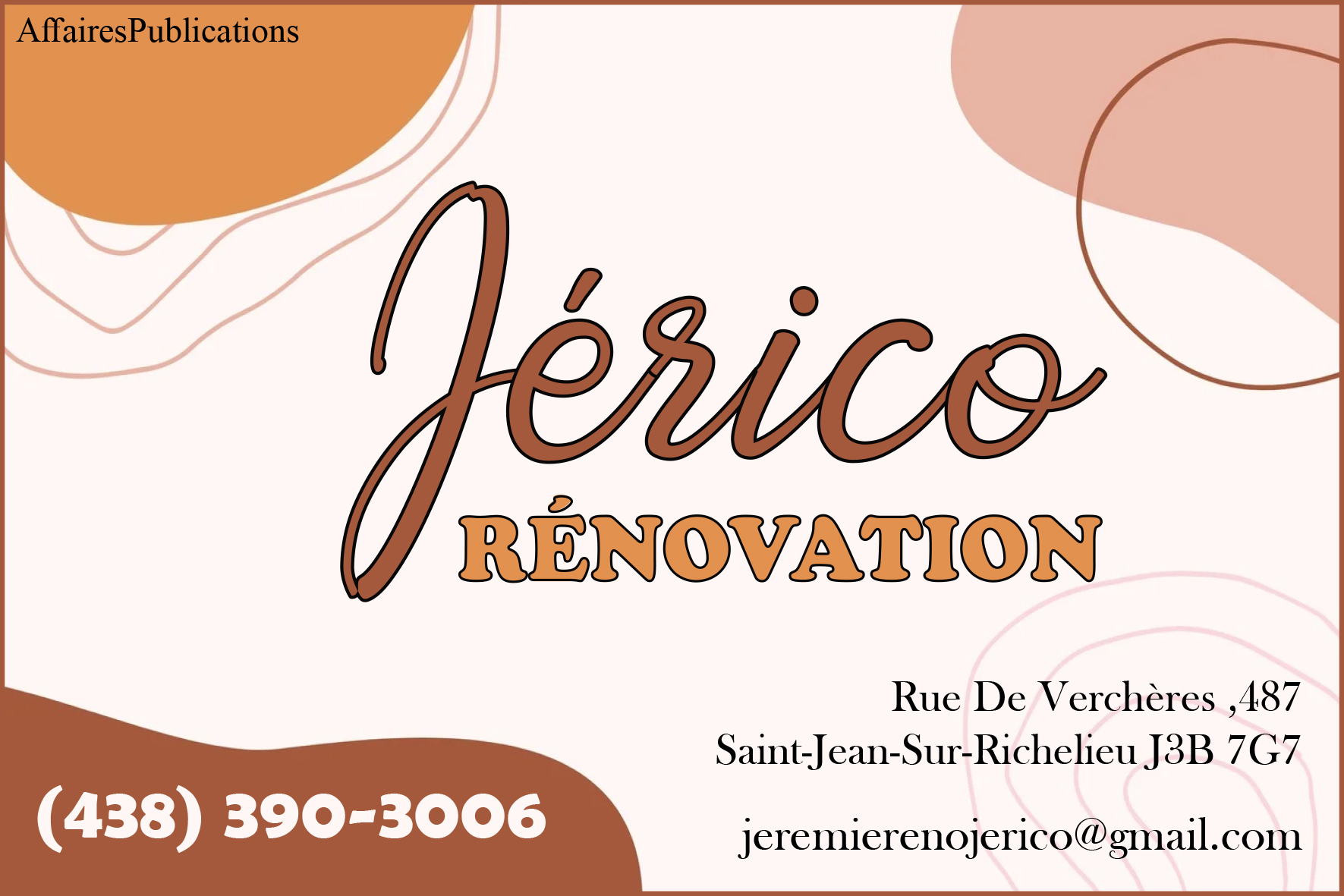 RÉNOVATION JÉRICO INC - Affaires Publications