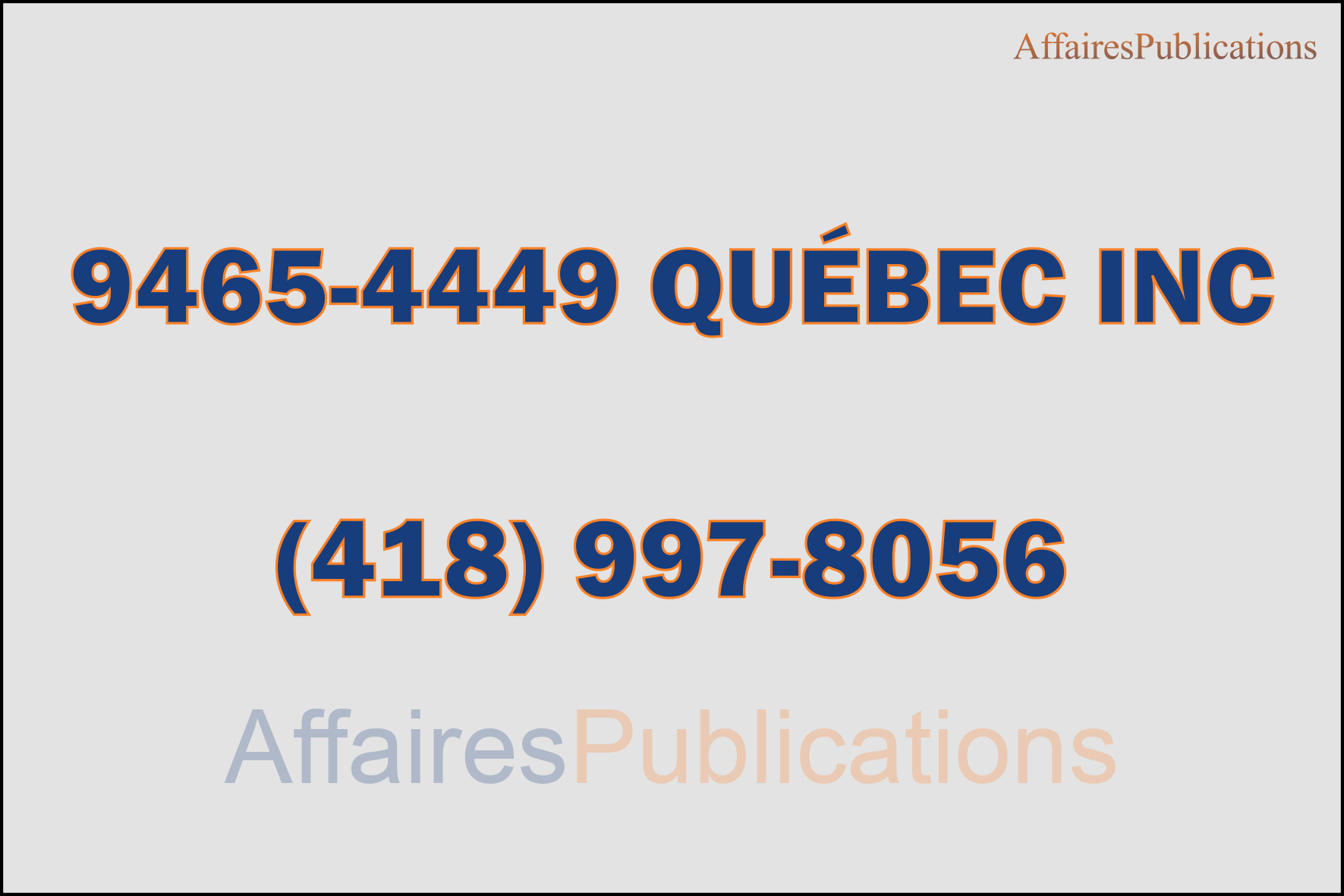 9465-4449 QUÉBEC INC - Affaires Publications