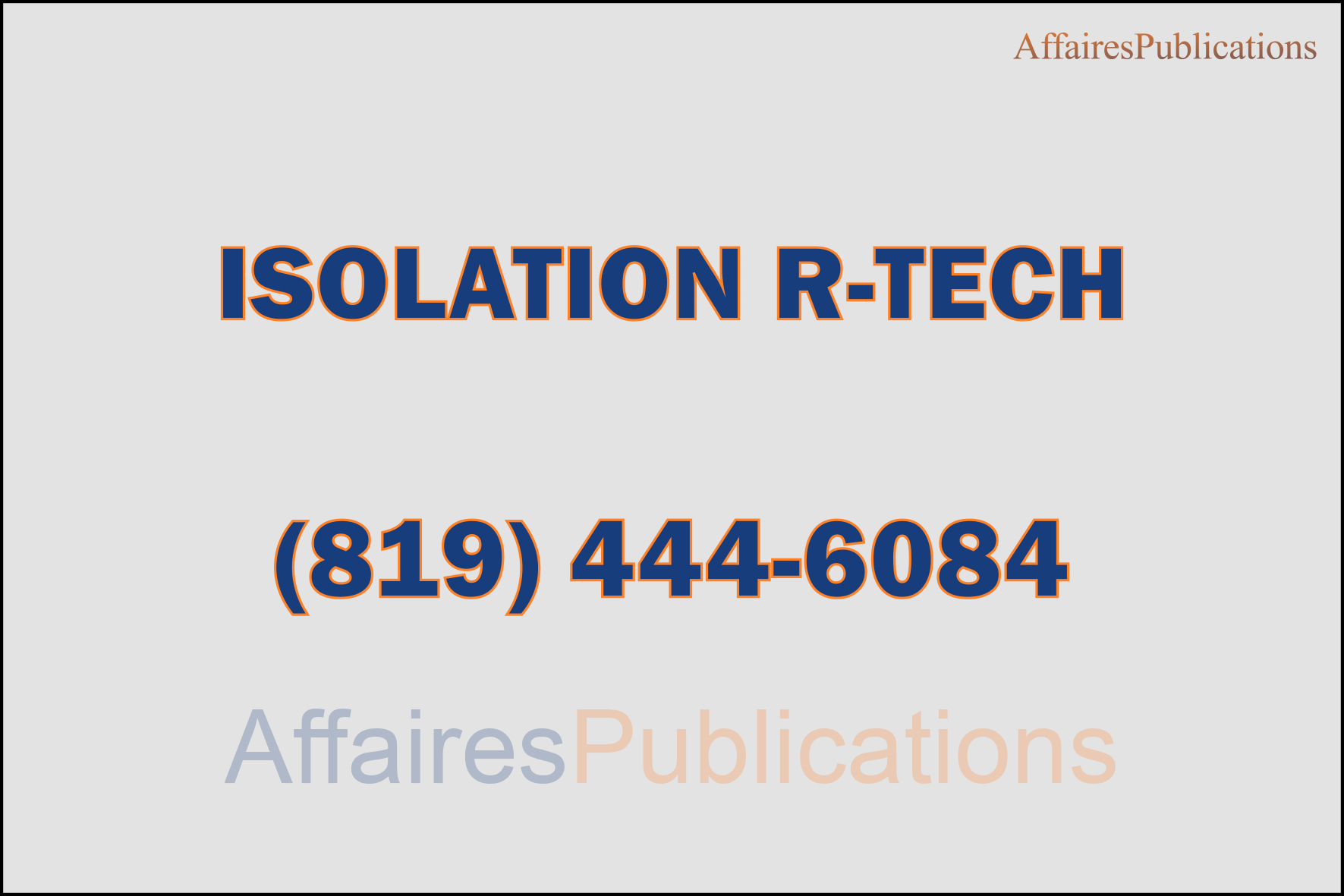 ISOLATION R-TECH - Affaires Publications