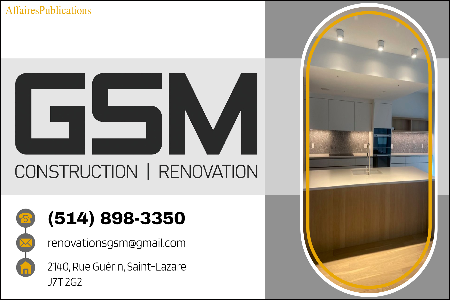 CONSTRUCTION ET RÉNOVATION GSM INC - Affaires Publications