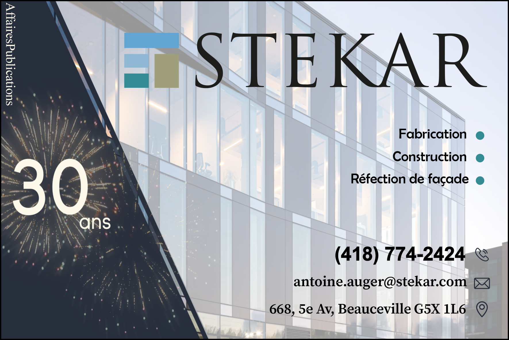 SYSTÈMES STEKAR INC - Affaires Publications