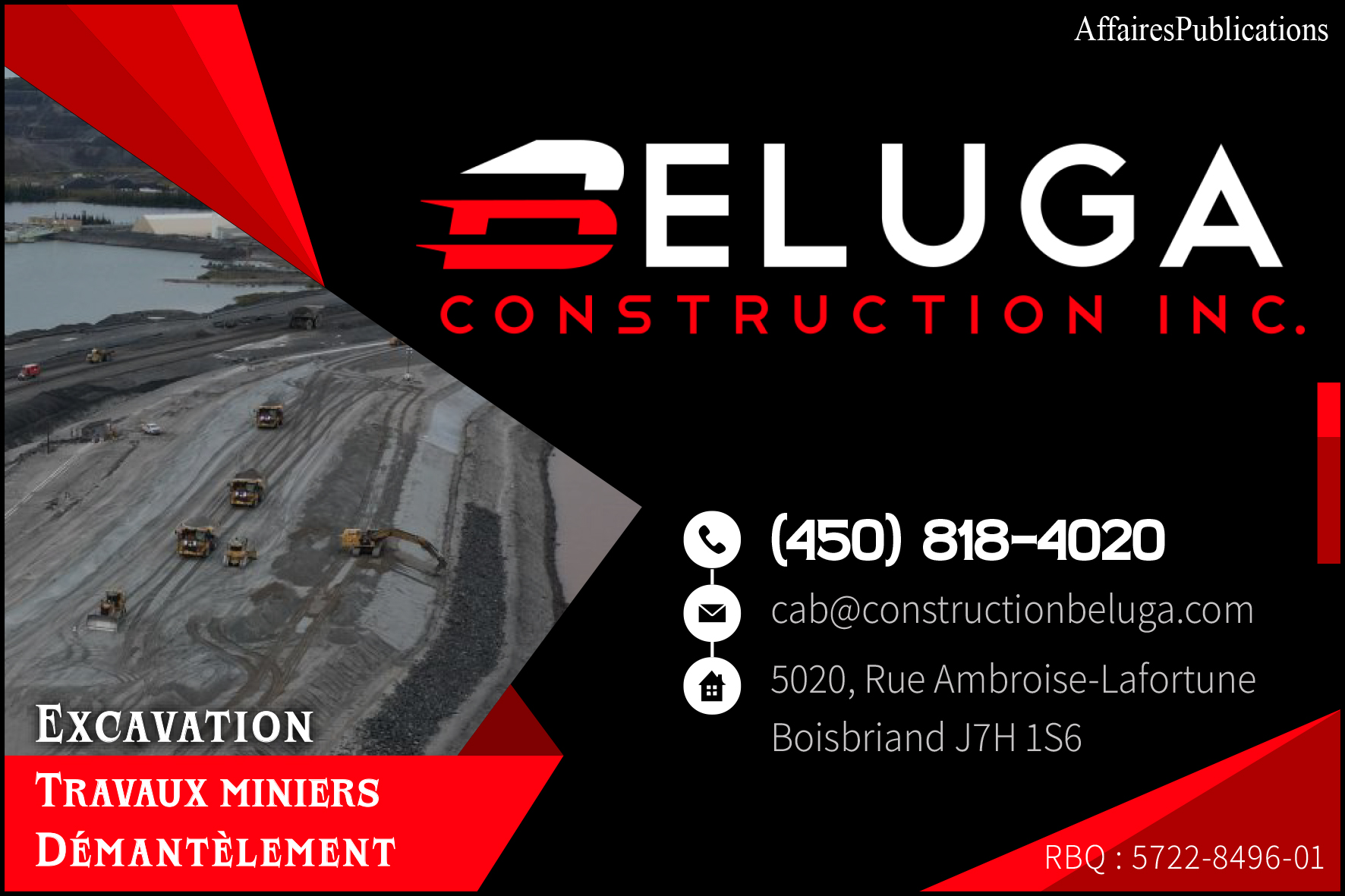 BELUGA CONSTRUCTION INC - Affaires Publications
