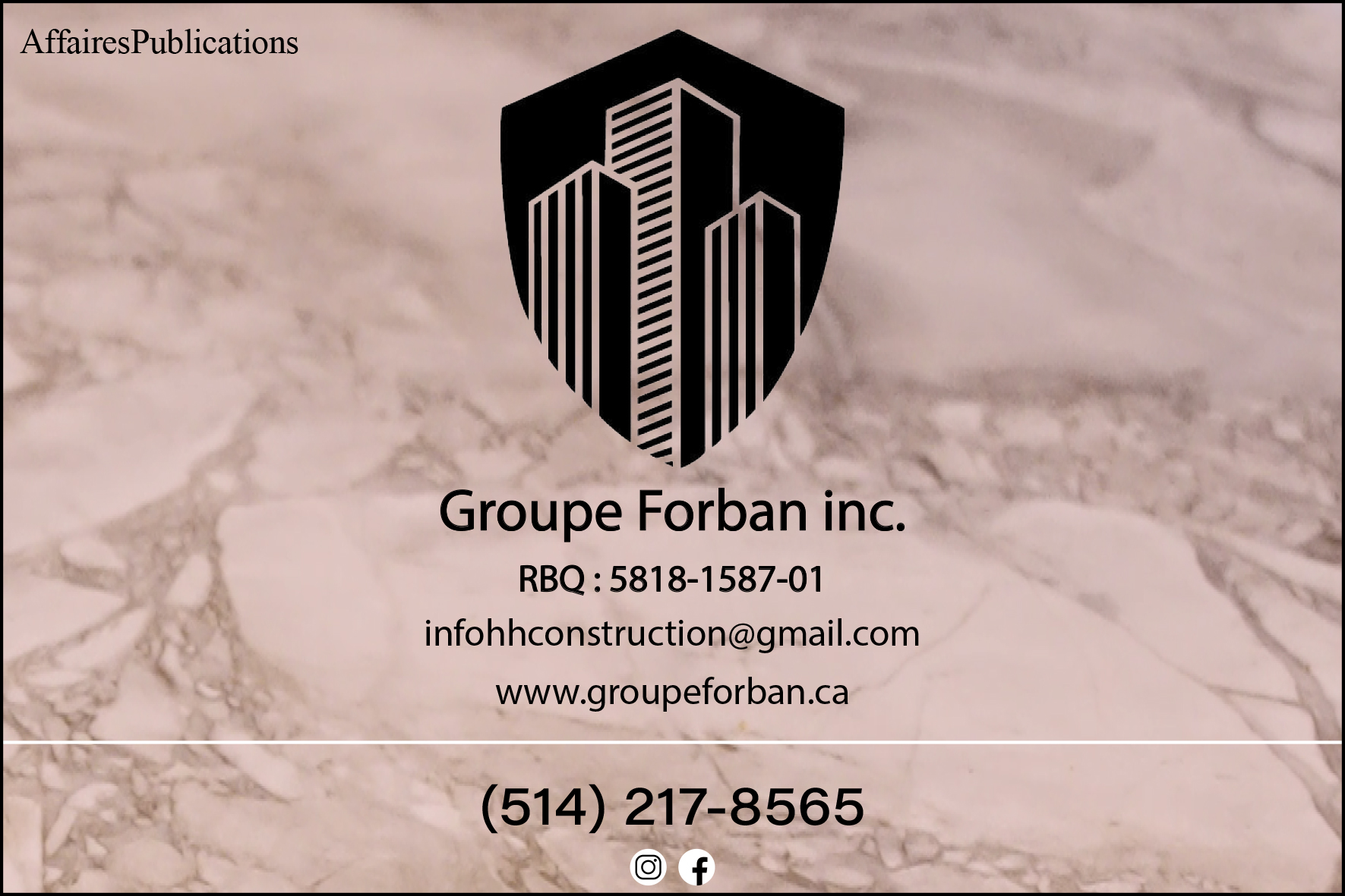 GROUPE FORBAN INC - Affaires Publications