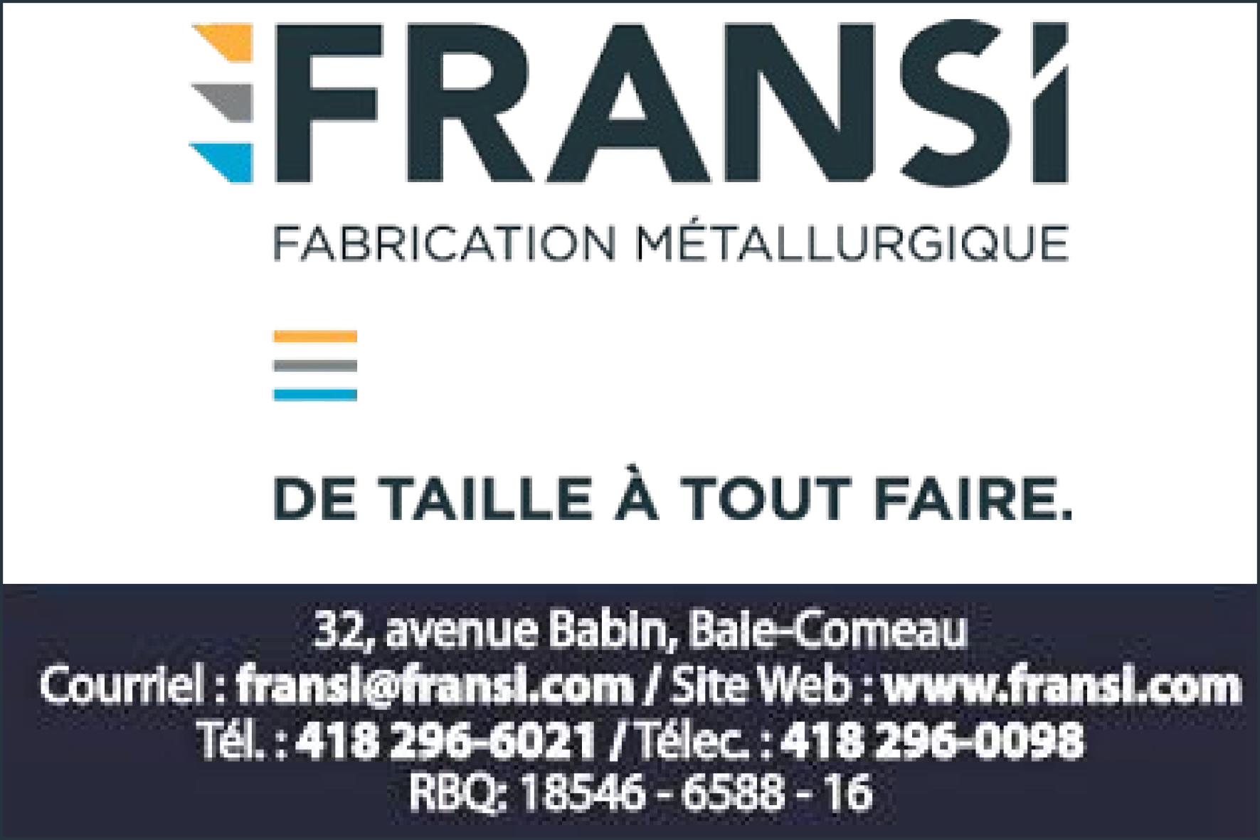 FRANSI CONSTRUCTION INC - Affaires Publications