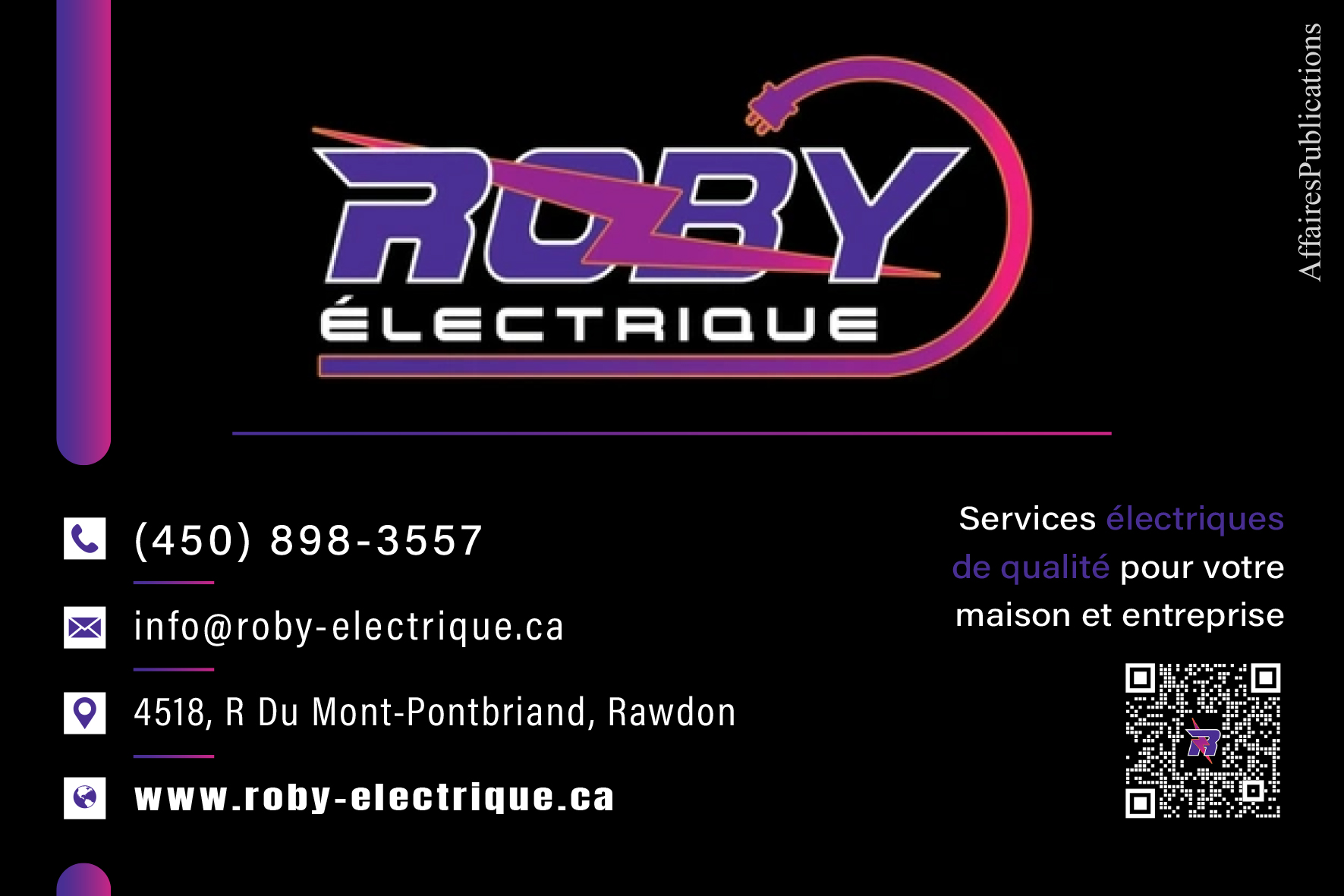 ROBY ÉLECTRIQUE INC - Affaires Publications